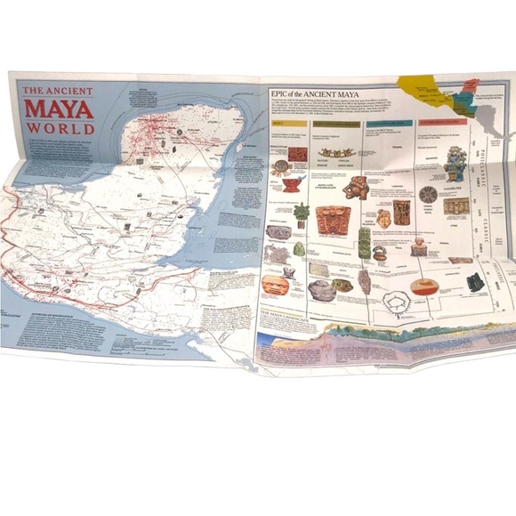National Geographic | Other | National Geographic Land Of The Maya Map ...